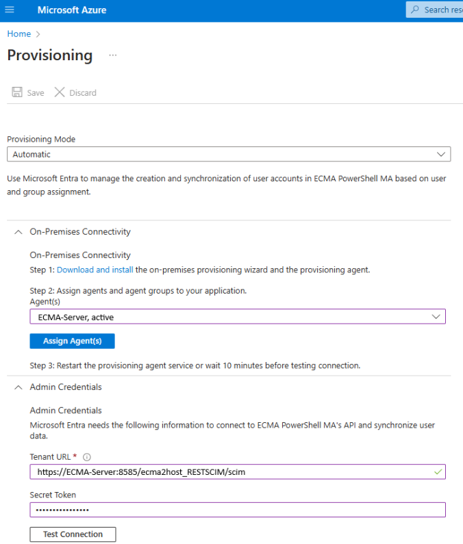 Entra ID SCIM provisioning with ECMA2 agent using PowerShell Connector and REST API to external ...